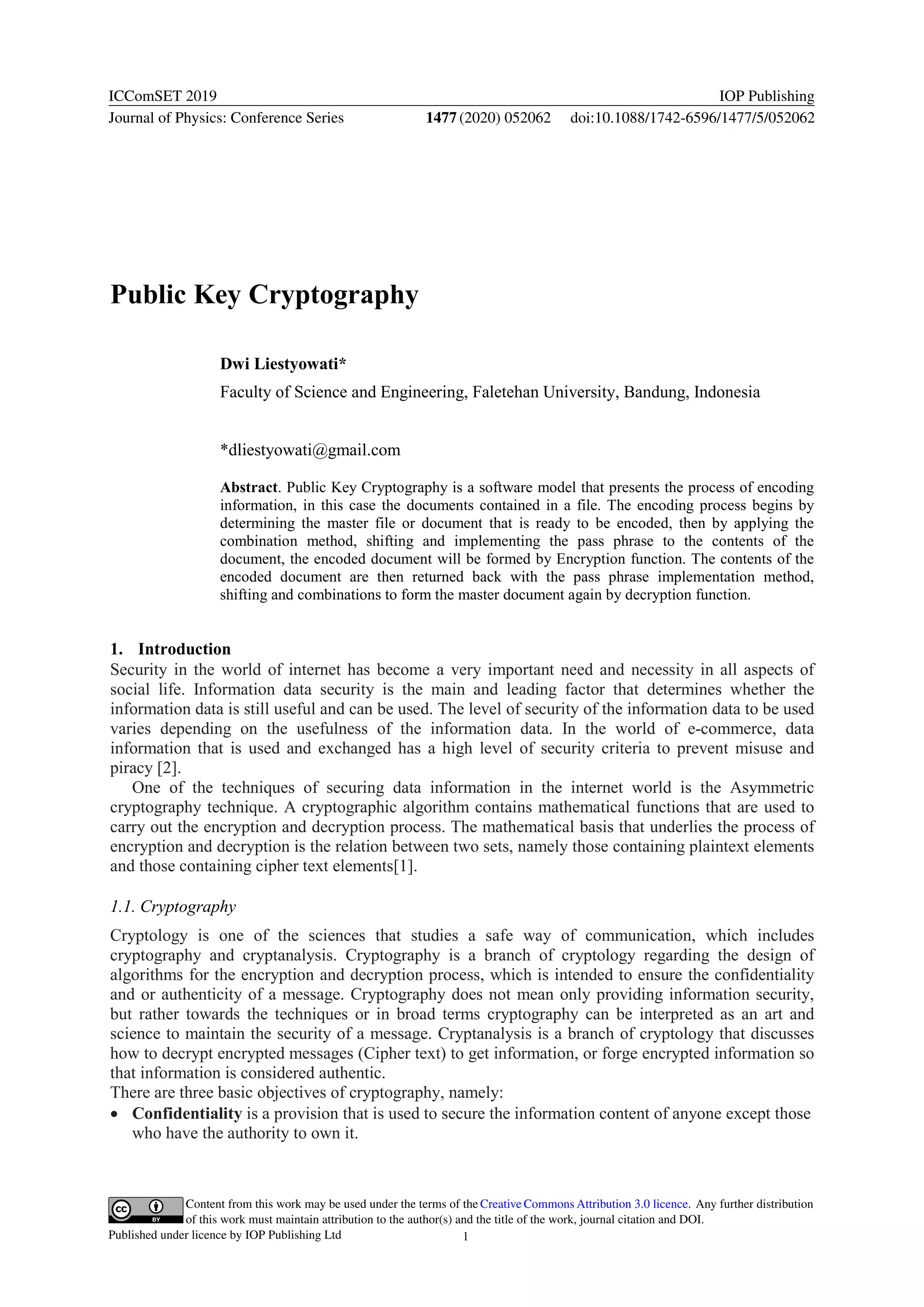 Public key cryptography | PDF