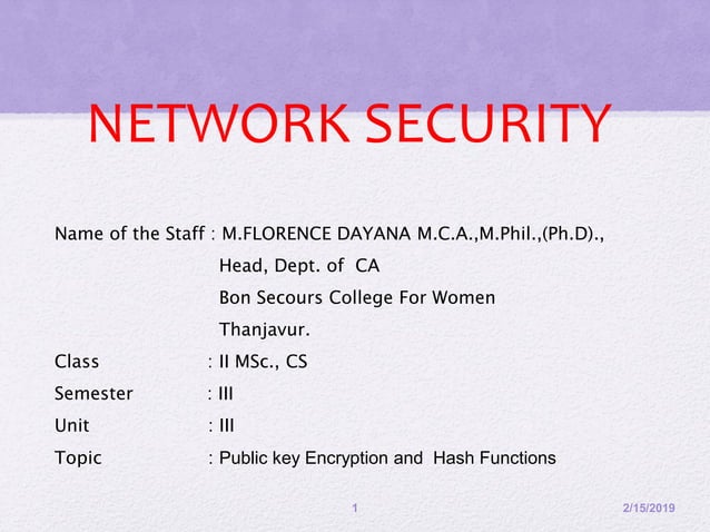 Public Key Encryption & Hash functions | PDF