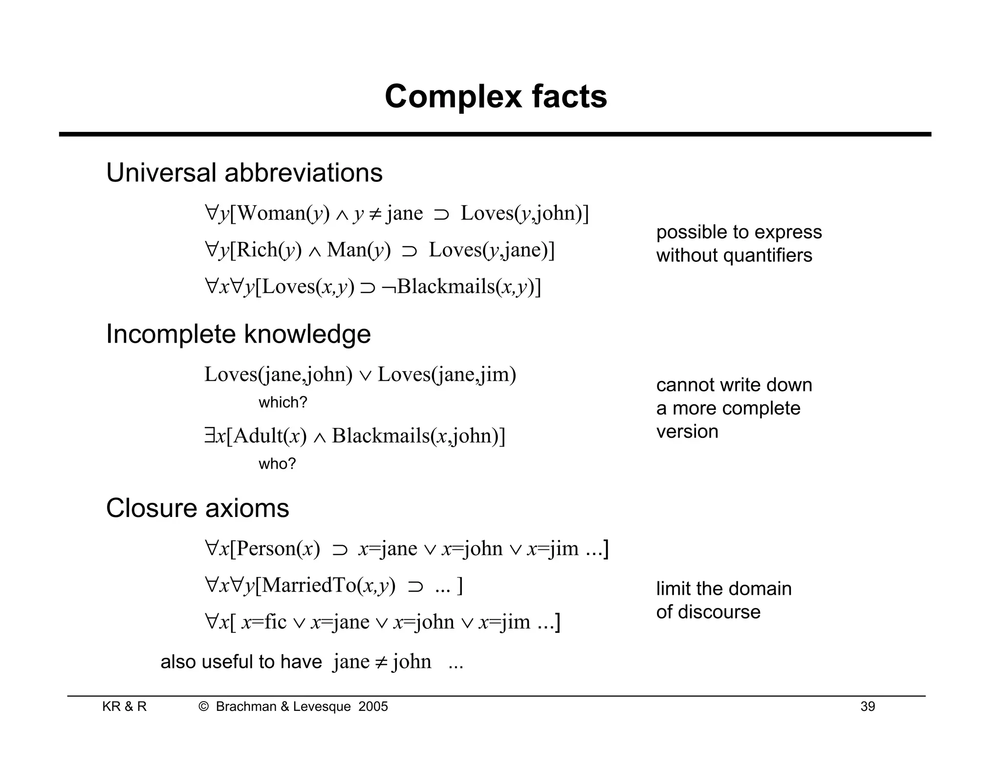Knowledge Representation and Reasoning Slides | PPT