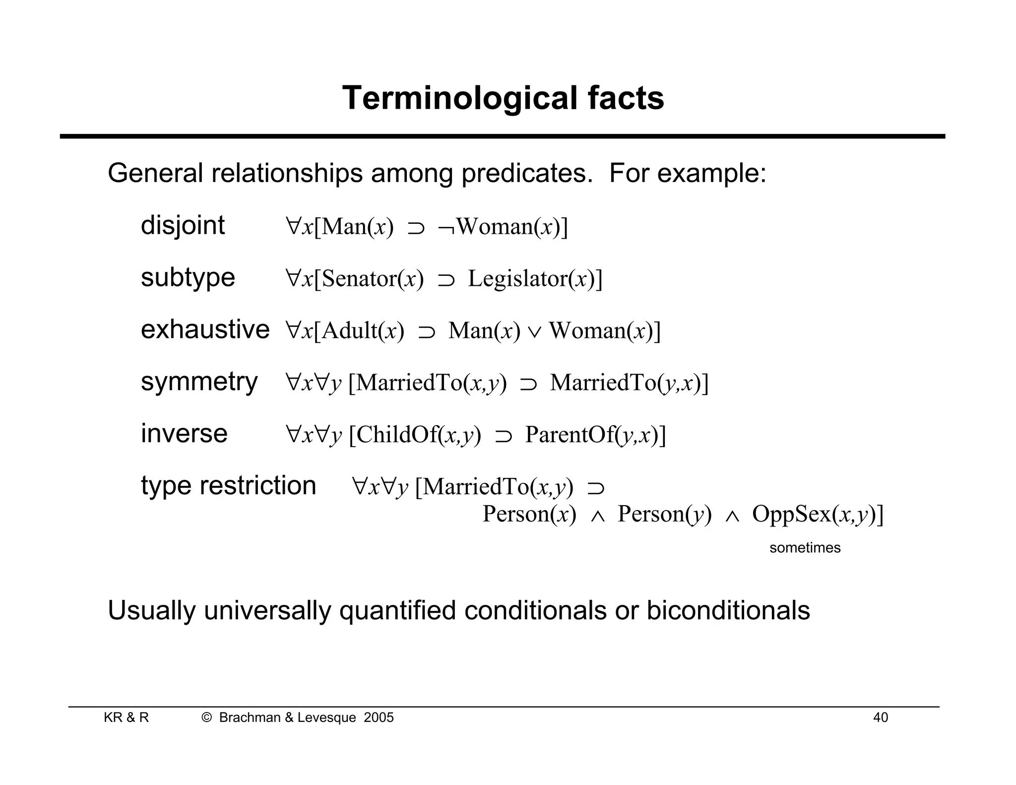Knowledge Representation and Reasoning Slides | PPT