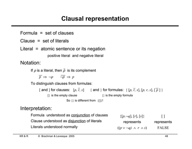 Knowledge Representation and Reasoning Slides | PPT