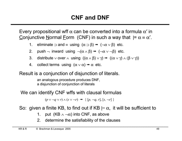 Knowledge Representation and Reasoning Slides | PPT