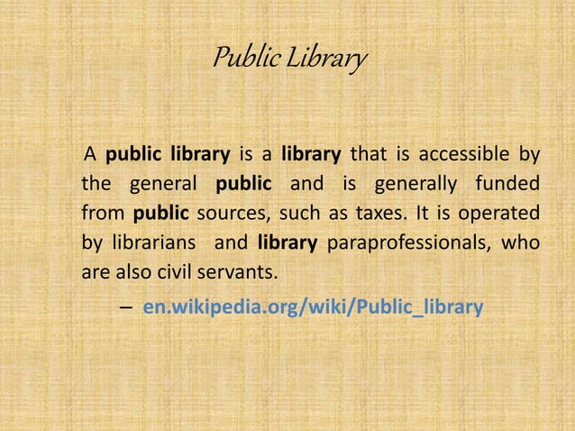 Public libraries & it’s services | PPSX