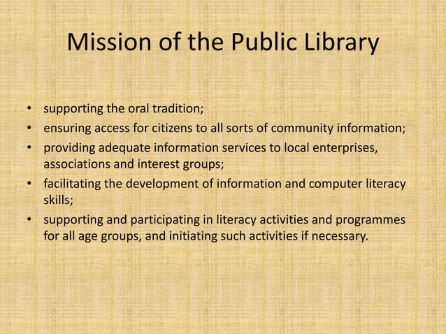 Public libraries & it’s services | PPSX