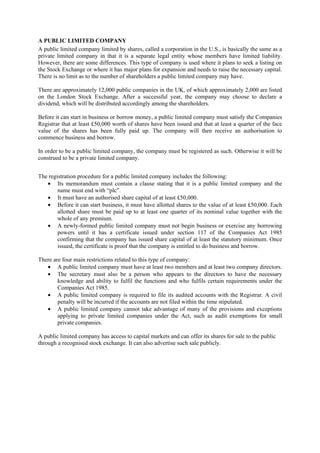 Public limited company | PDF