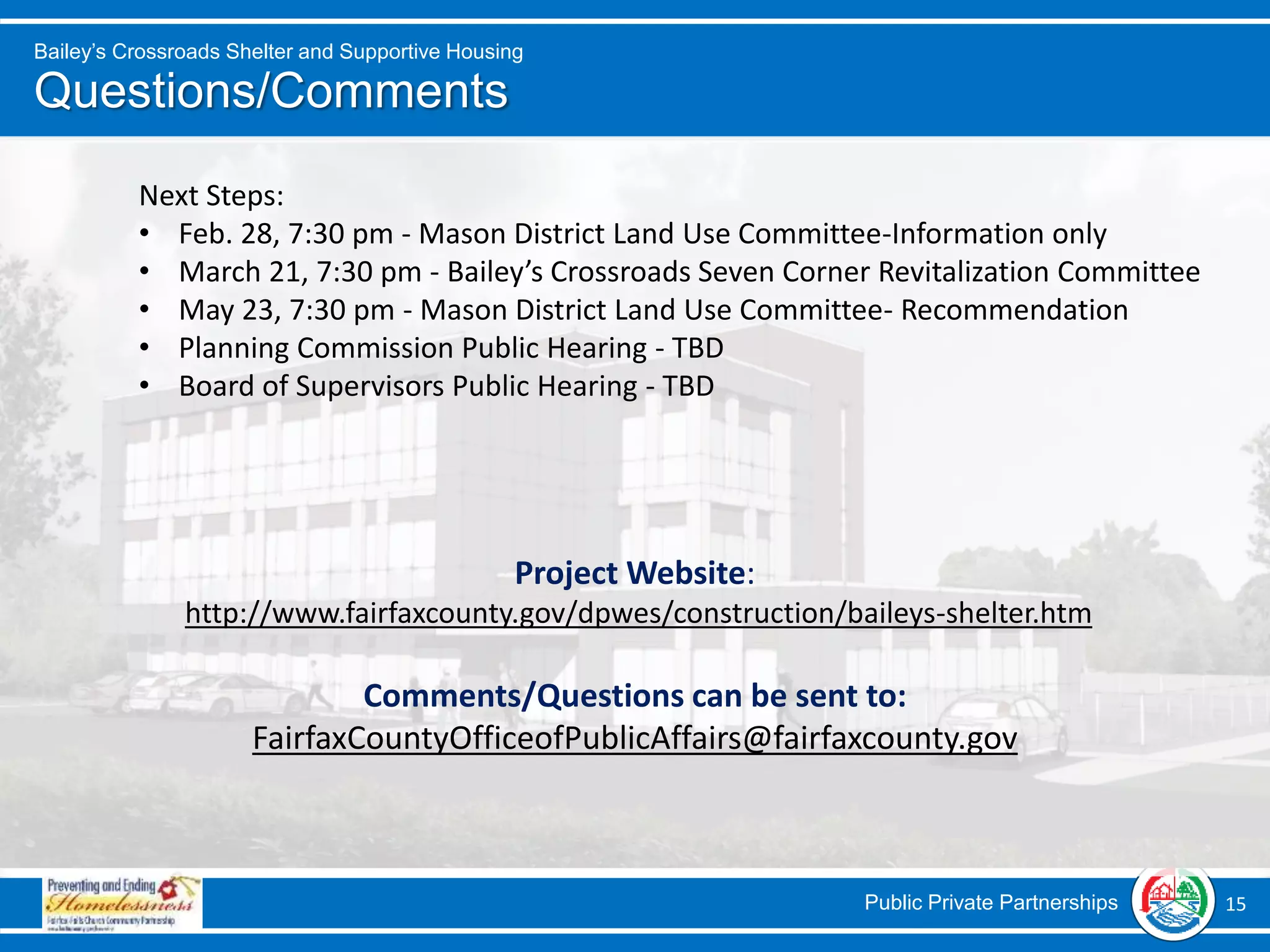 Bailey's Crossroads Community Shelter and Supportive Housing | PPT