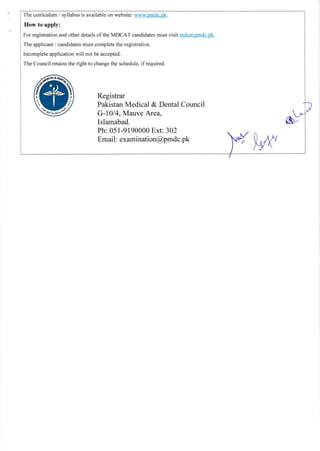 Comprehensive Guide to MDCAT 2025: Registration, Schedule, and Syllabus ...