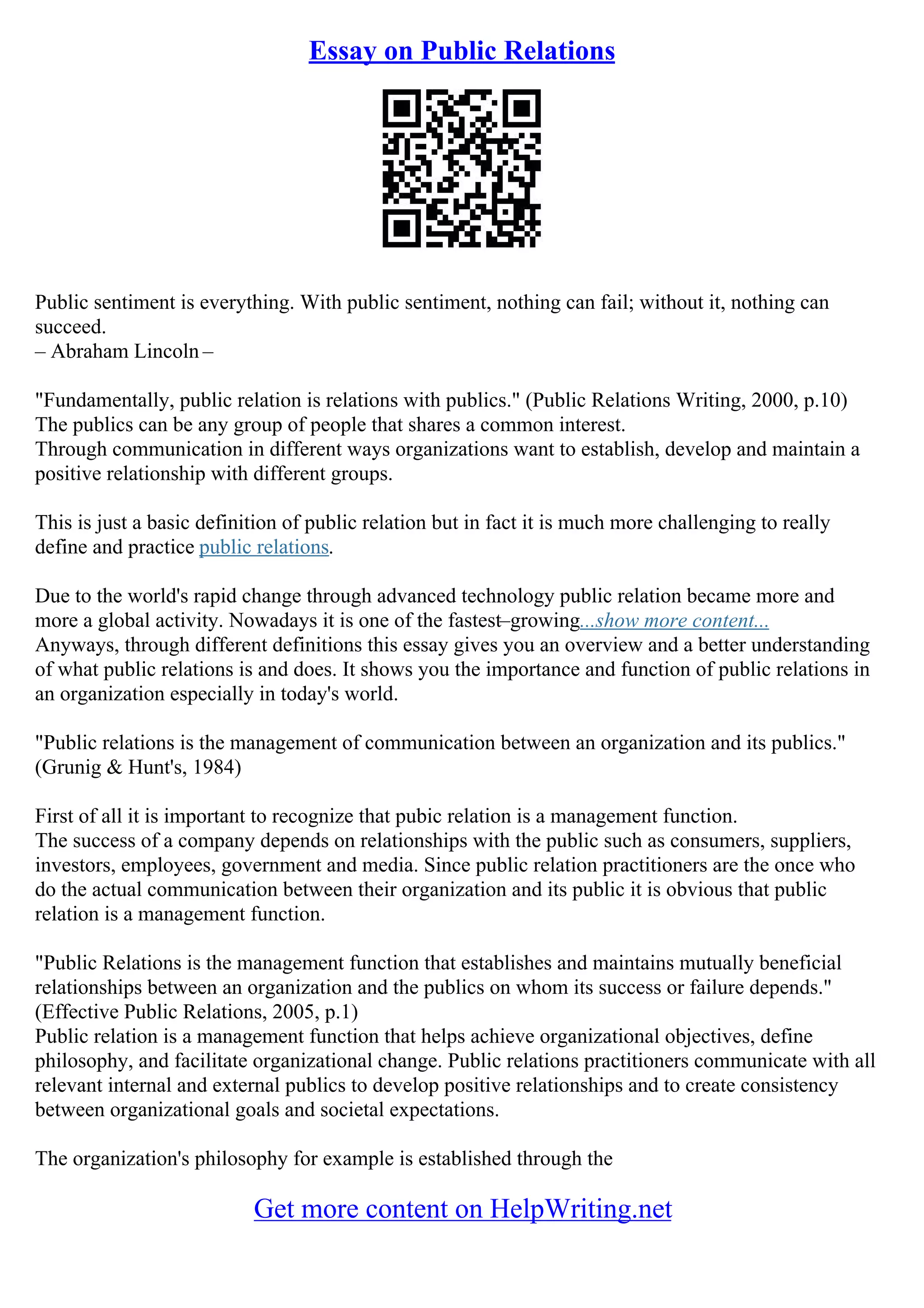 Public Opinion Essay | PDF