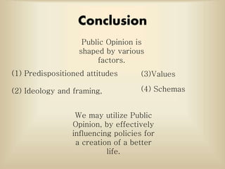 Public opinion, political attitudes, and ideology | PPTX