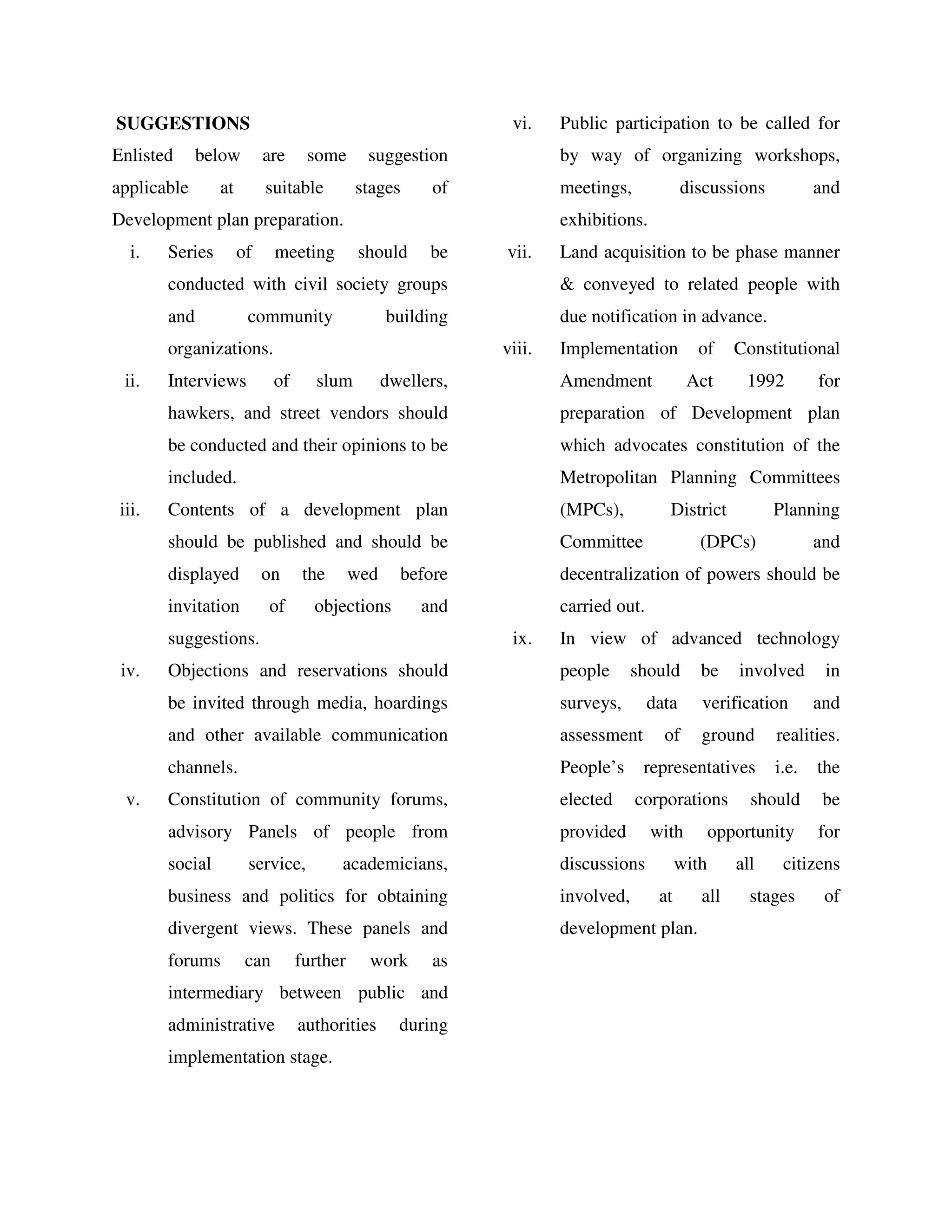 Public Participation in Preparation of Development Plans | PDF