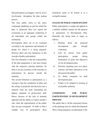 Public Participation in Preparation of Development Plans | PDF