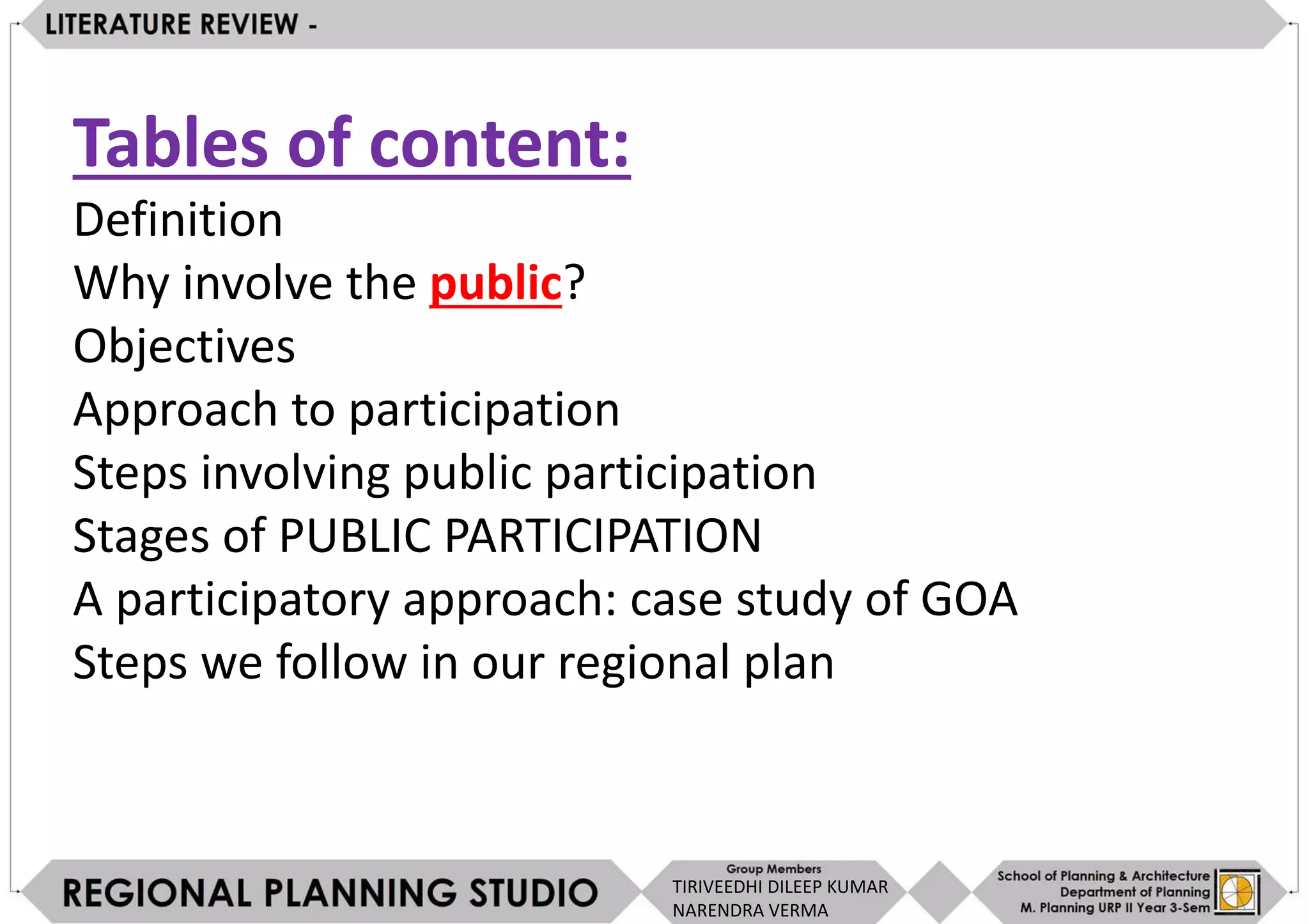 Public participatory approach | PPT