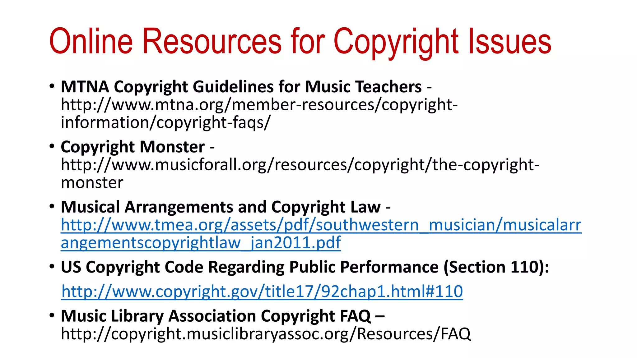 Public Performance of Music and Copyright Compliance | PPT