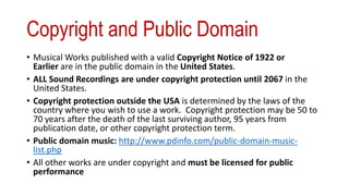 Public Performance of Music and Copyright Compliance | PPT