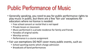 Public Performance of Music and Copyright Compliance | PPT