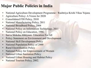 Public Policies in India | PPTX