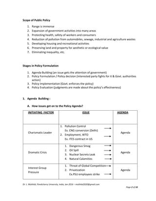 Public policy formulation, implementation & evaluation | PDF