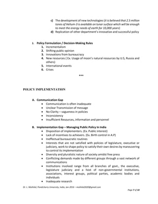 Public policy formulation, implementation & evaluation | PDF