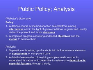 Public Policy Analysis | PPT