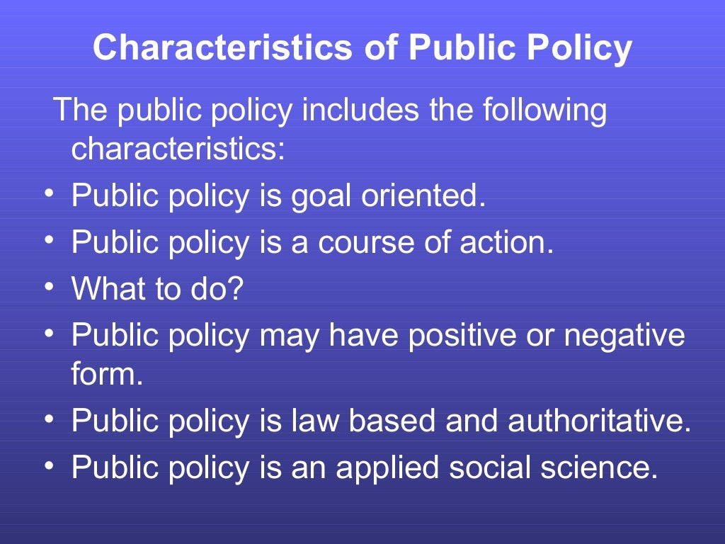 Public Policy Analysis