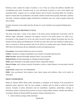 Public policy and its developmet process | DOC