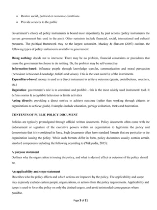 Public policy and its developmet process | DOC | Political Issues ...