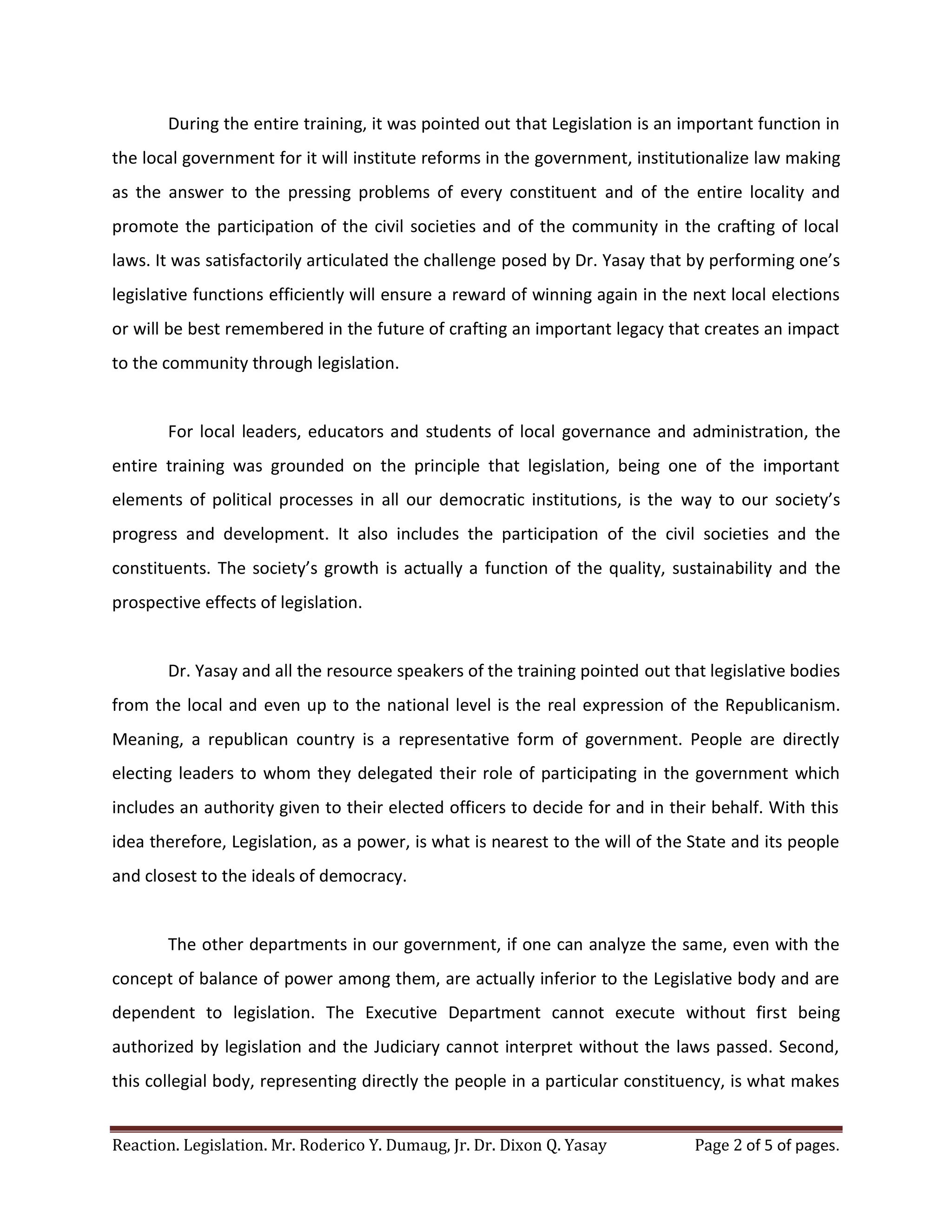 PUBLIC POLICY FORMULATION AND IMPLEMENTATION: REACTION TO SEMINAR | PDF