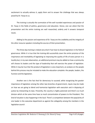 PUBLIC POLICY FORMULATION AND IMPLEMENTATION: REACTION TO SEMINAR | PDF ...