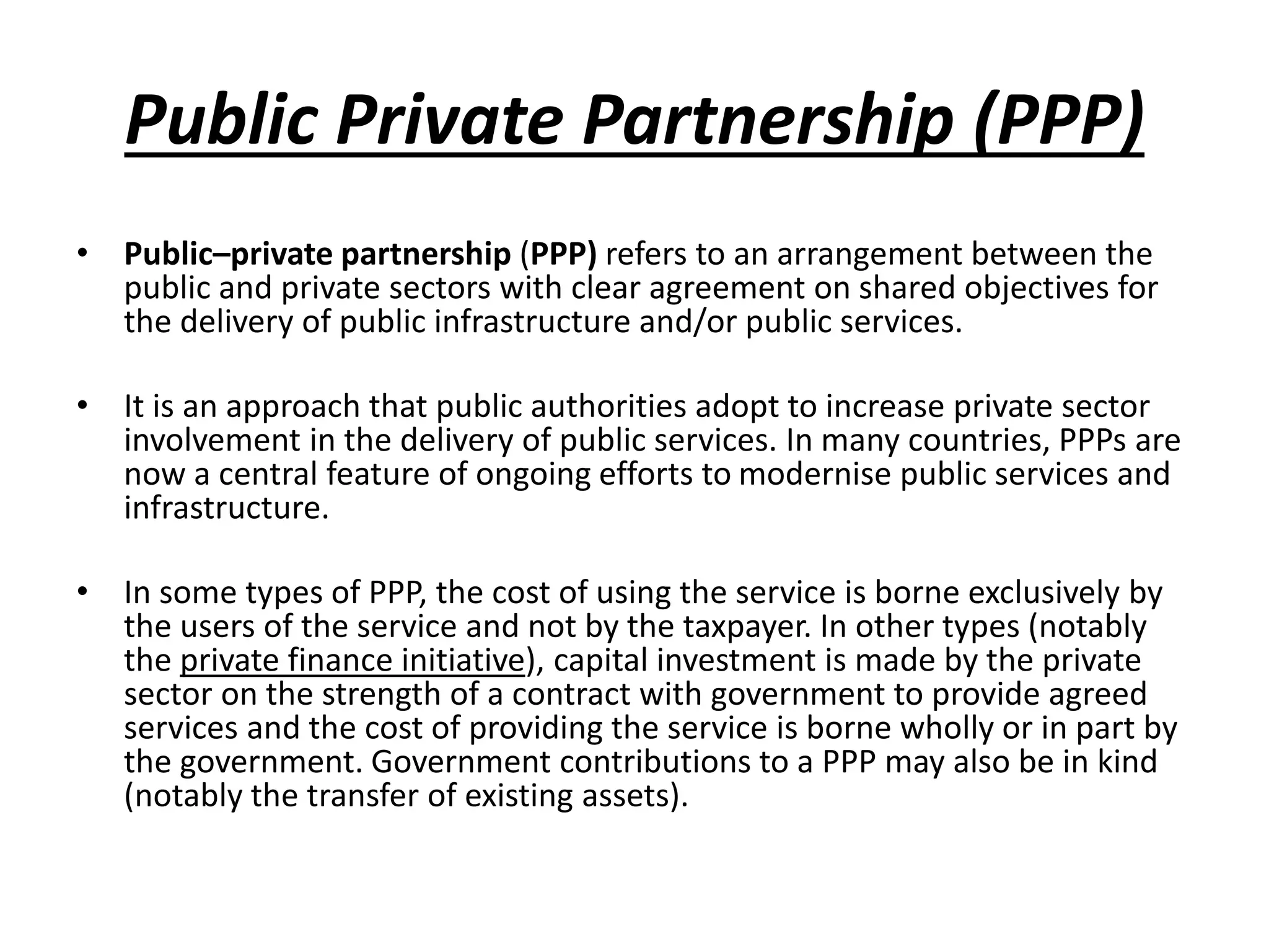 Public Private Partnership (PPP) | PPTX