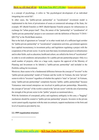 Public Private Partnerships as an instrument to development of Vietnam ...