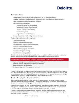 Public Private Partnerships Deloitte | PDF