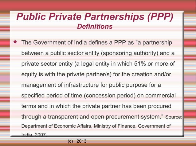 Public private partnerships in India | ODP
