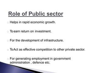 Role of public and privet sector | PPTX | Economy | Business and Finance