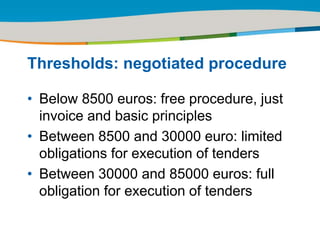 Public procurement in belgium below the thresholds | PPTX