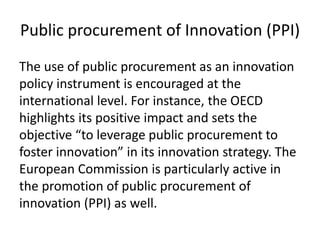 Public Procurement of Innovation (PPI) | PPTX