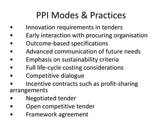 Public Procurement of Innovation (PPI) | PPT