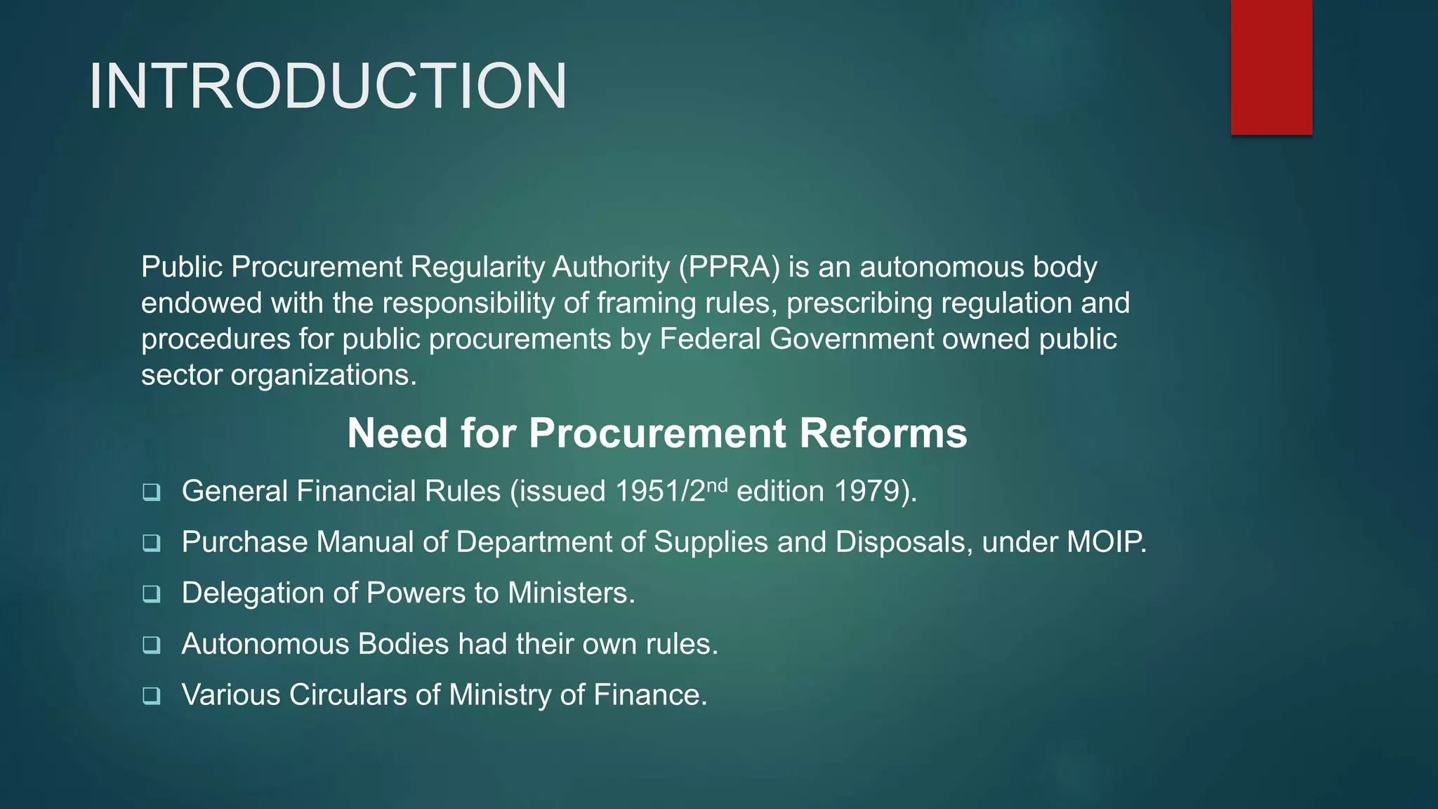 Public procurement regularity authority (ppra) | PPTX