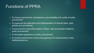 Public procurement regularity authority (ppra) | PPTX