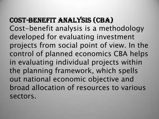 Public projects evaluation cba analysis | PPTX