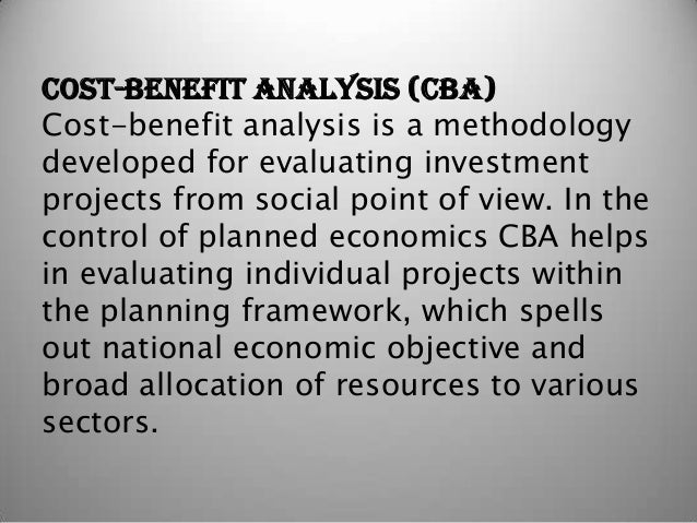 Public projects evaluation cba analysis