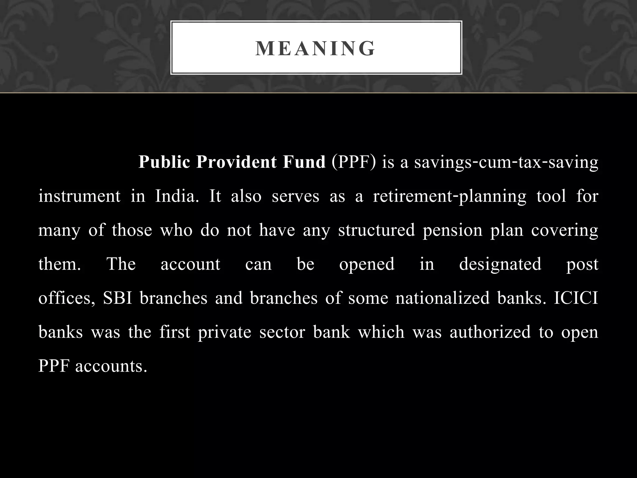 Public provident fund | PPTX