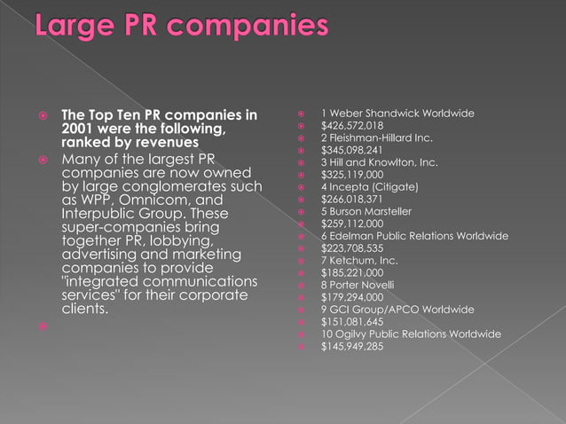 Public relation and media | PPTX | Media Industry | Industries