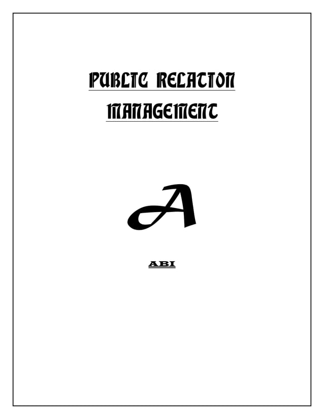 Public relation management | PDF