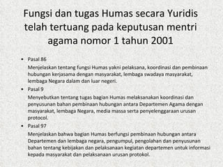 Peran, Fungsi dan Tugas PR di Kantor Wilayah Departemen Agama Provinsi ...