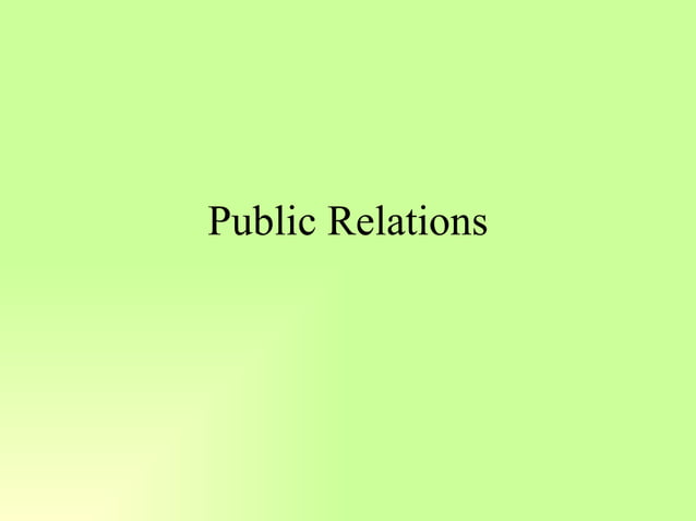 Public relations | PPT