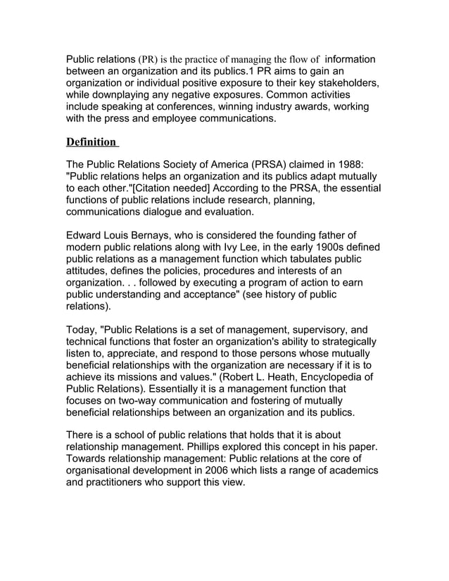 Public relations | PDF