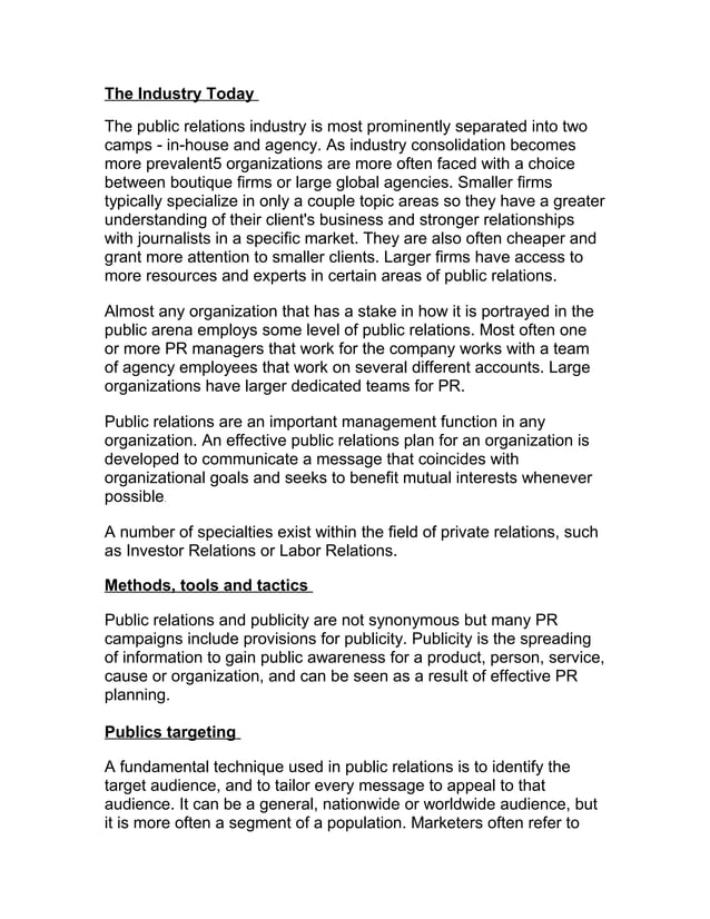 Public relations | PDF