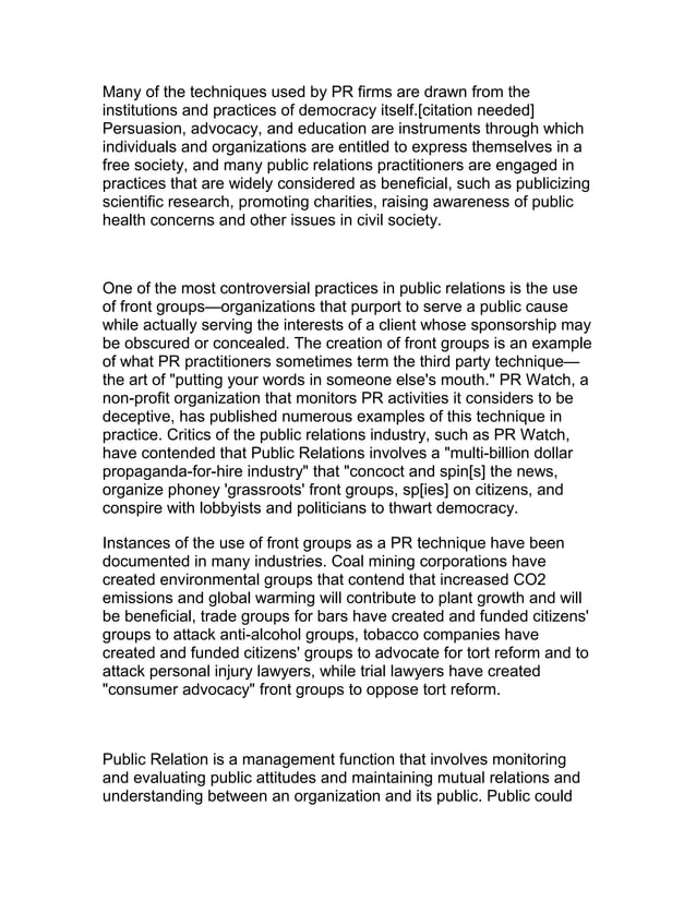 Public relations | PDF