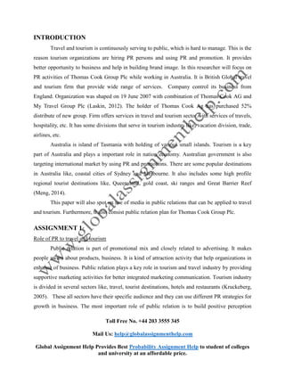 Sample Report on Public Relations By Global Assignment Help | PDF