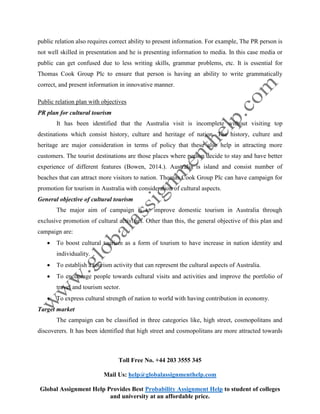 Sample Report on Public Relations By Global Assignment Help | PDF